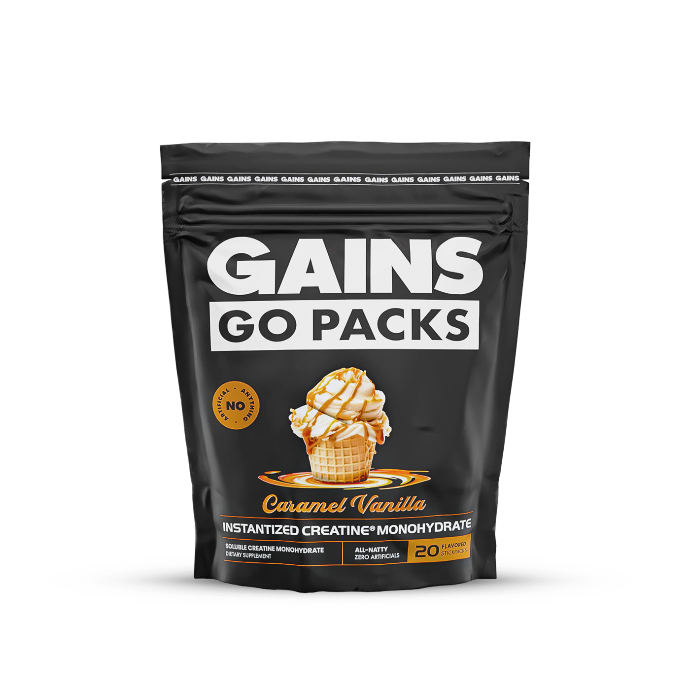 Instantized Creatine® Caramel Vanilla Go Packs – Gains in Bulk